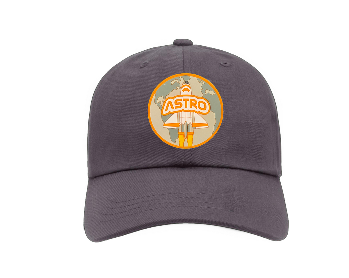ASTRO Dad Hat Charcoal Gray - Orange PVC Hat – Joshua Dobbs ASTRO Merch